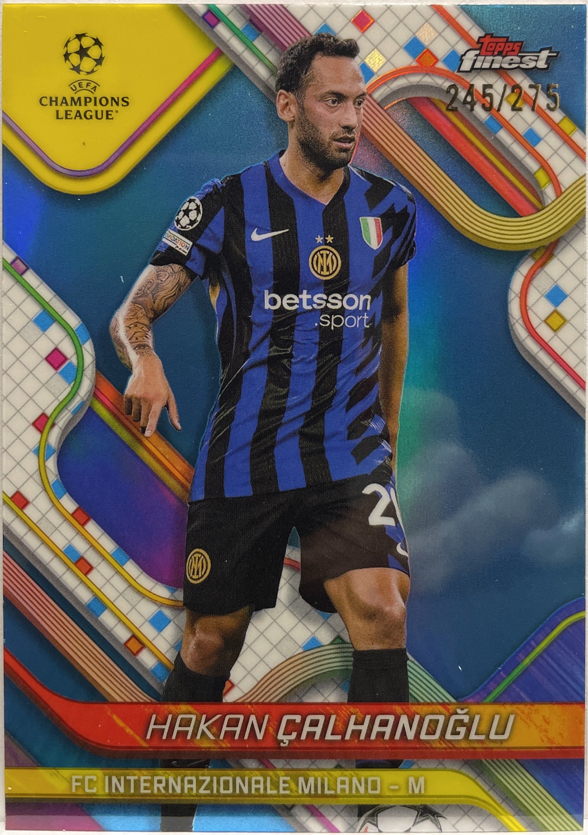 Hakan Calhanoglu 245/275 Sky Blue Topps Finest UCC 2024/25 – ScCards