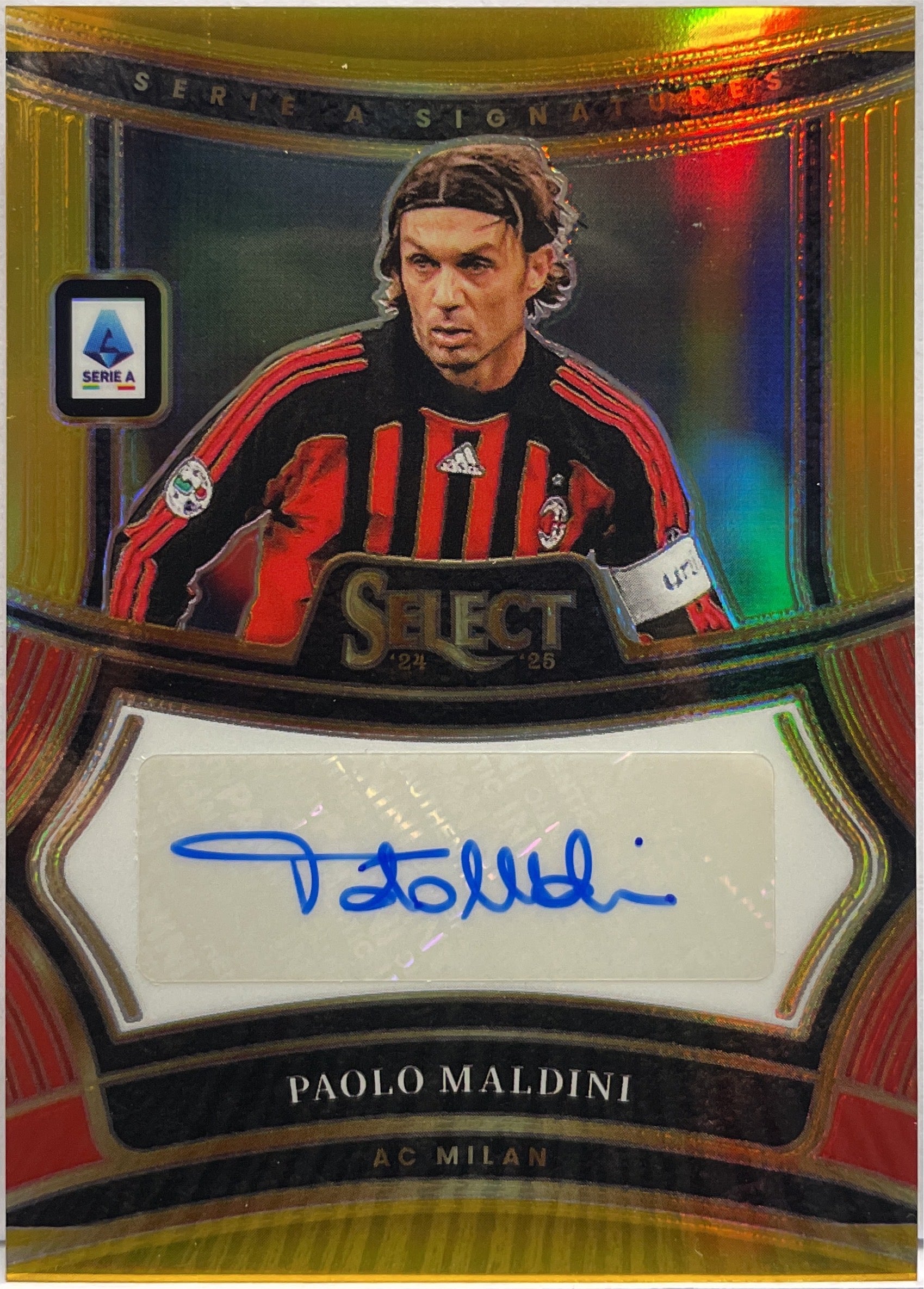 Paolo Maldini 3/10 Autograph Signature Gold Panini Select Serie A 2024 ...