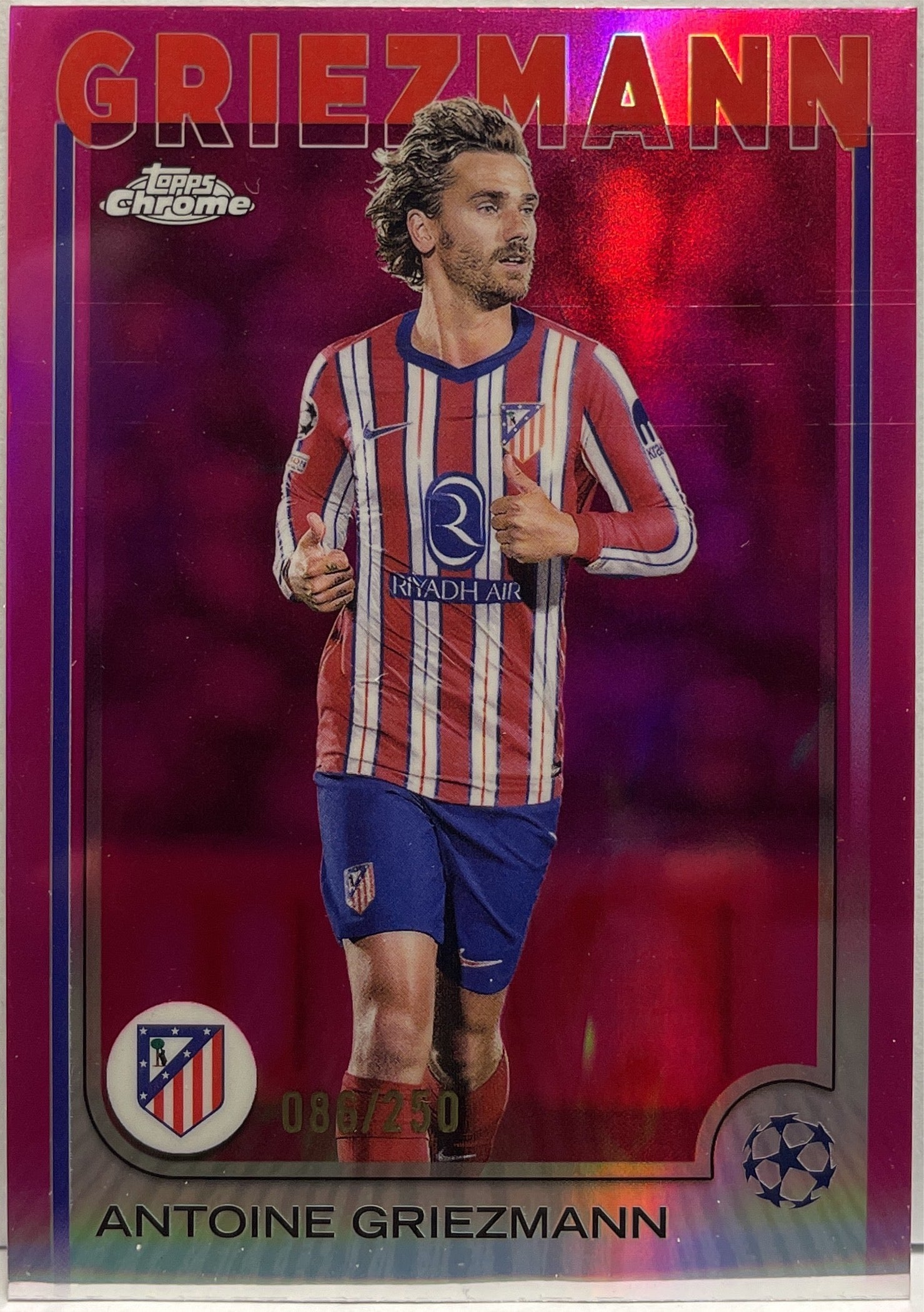 Antoine Griezmann 86/250 Pink Topps Chrome UCC 2024/25 – ScCards