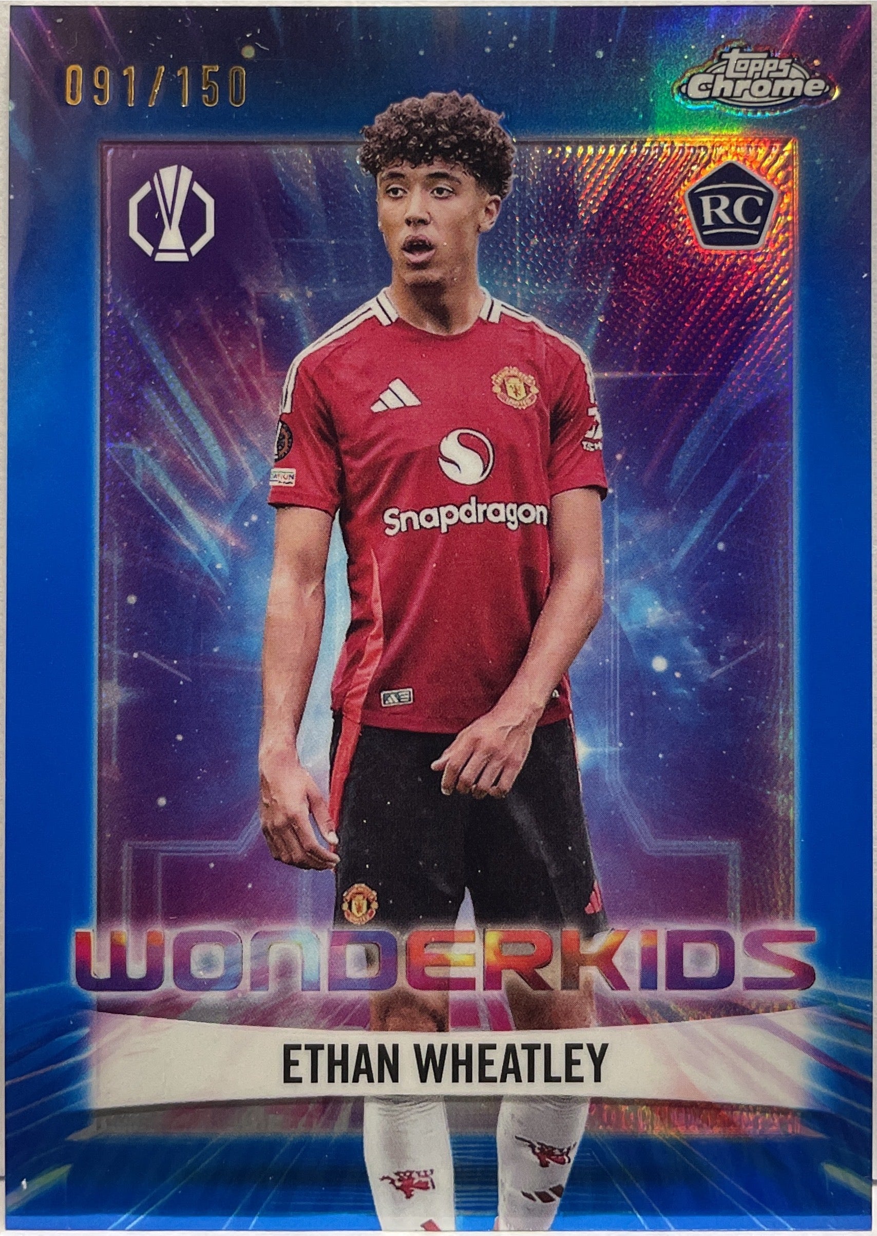 Ethan Wheatley 91/150 Rookie Wonderkids Blue Topps Chrome UCC 2024/25 ...