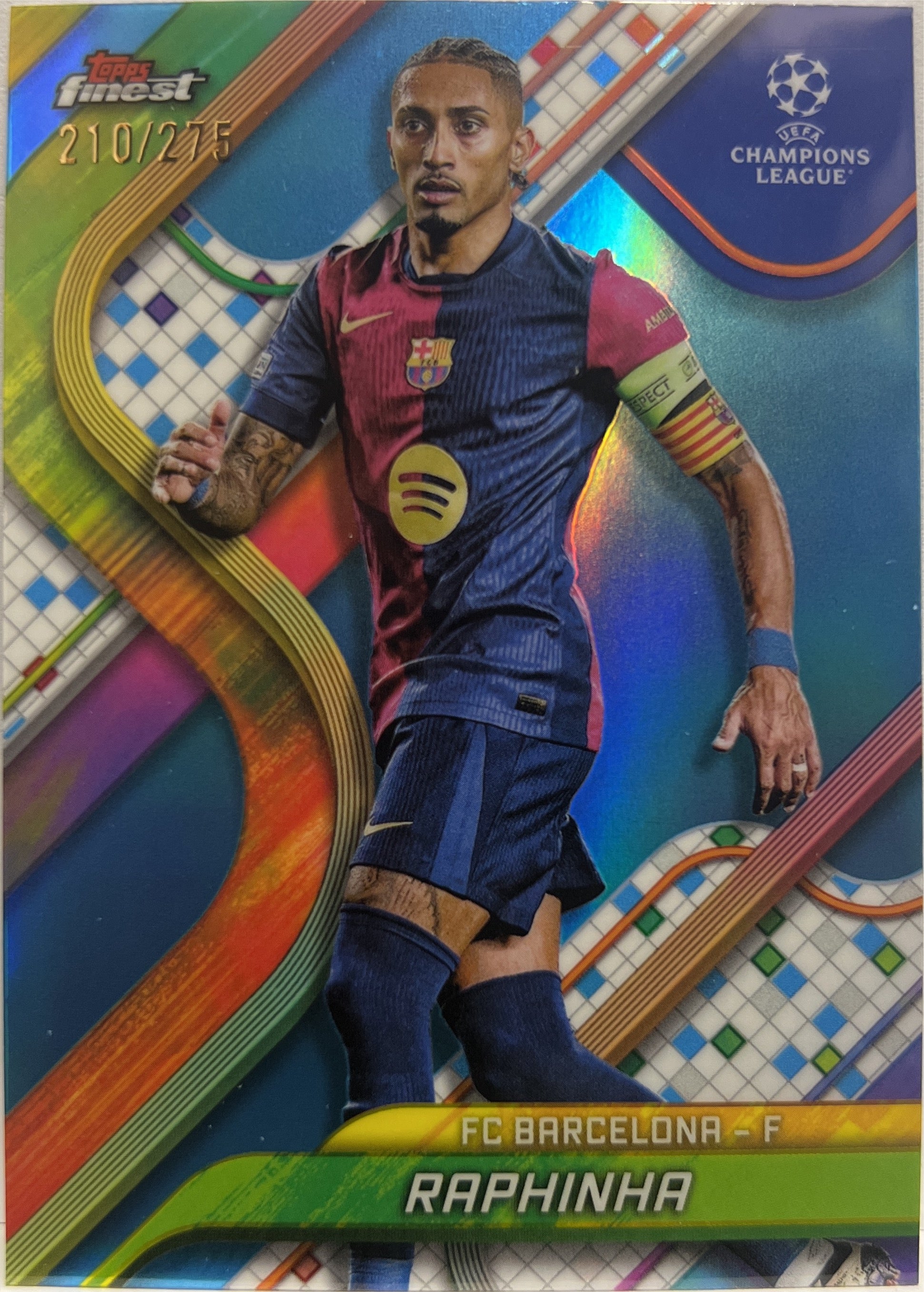 Raphinha 210/275 Sky Blue Topps Finest UCC 2024/25 – ScCards