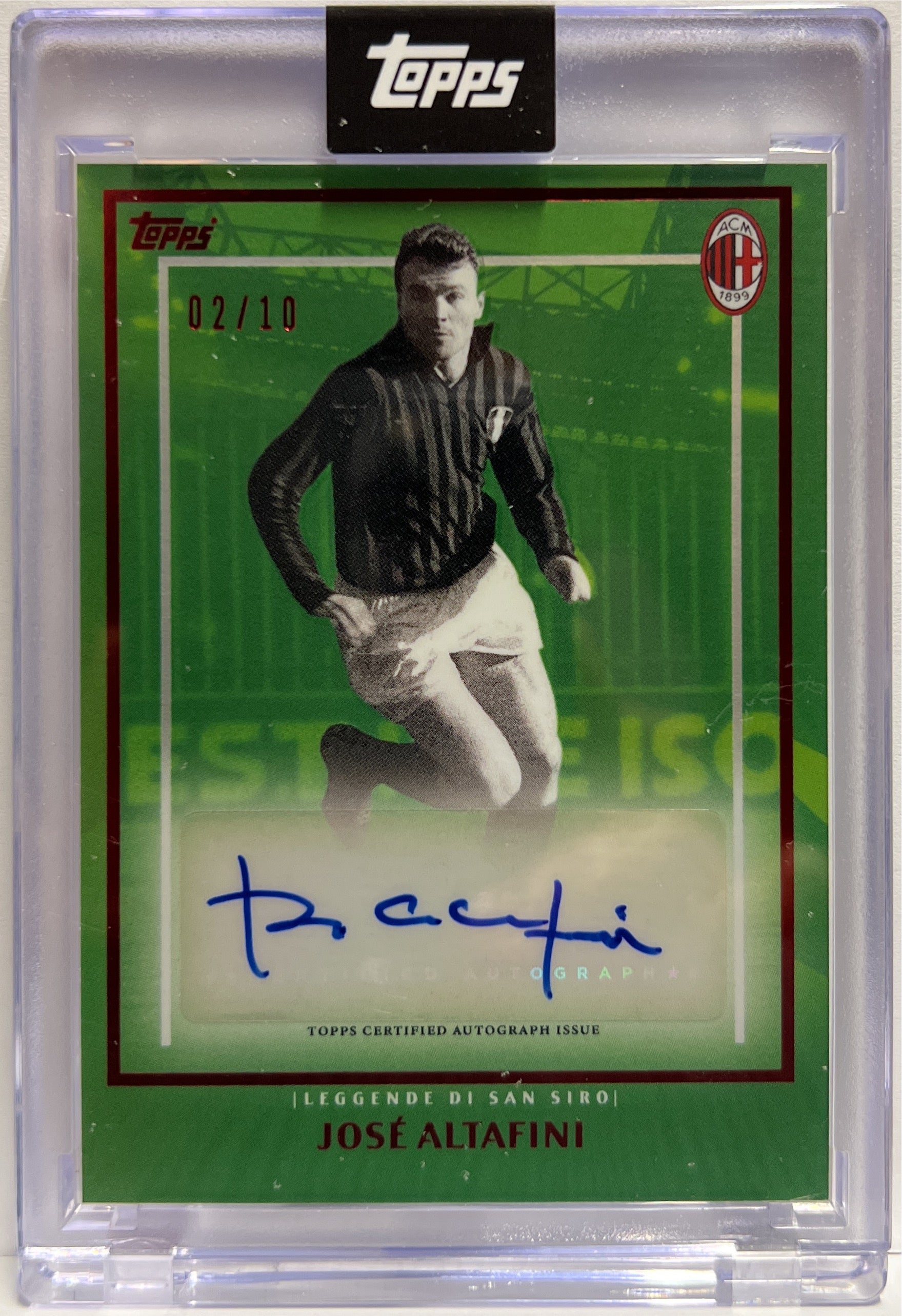 Jose Altafini 2/10 Autograph Leggende Di San Siro Green Topps AC Milan ...