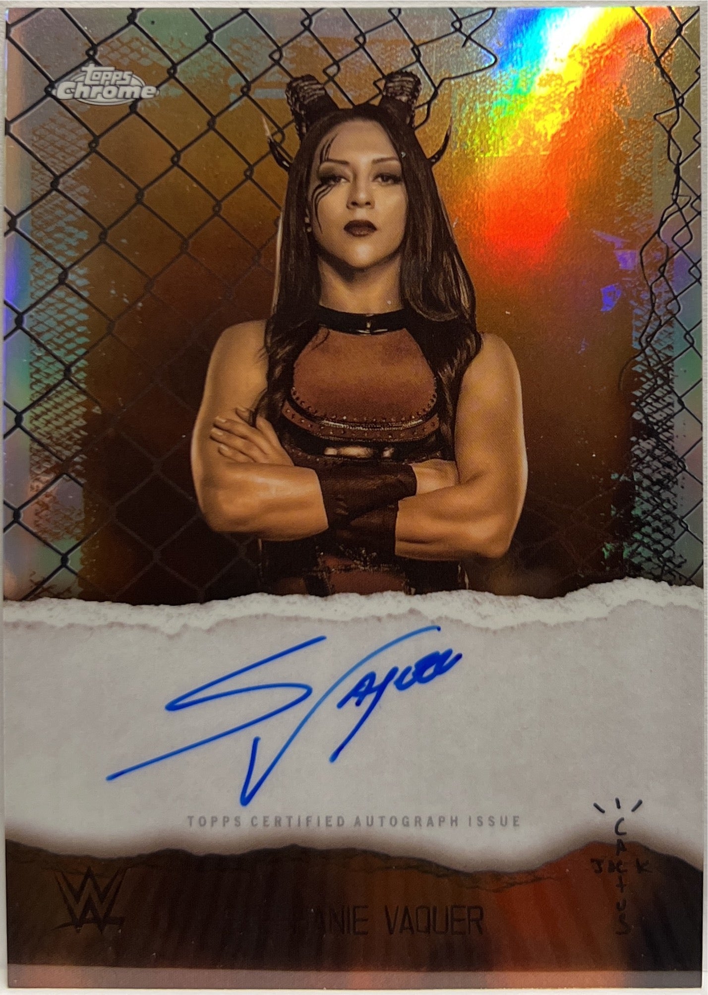 Stephanie Vaquer Autograph On Card Astro Knights Topps Chrome WWE x Ca ...