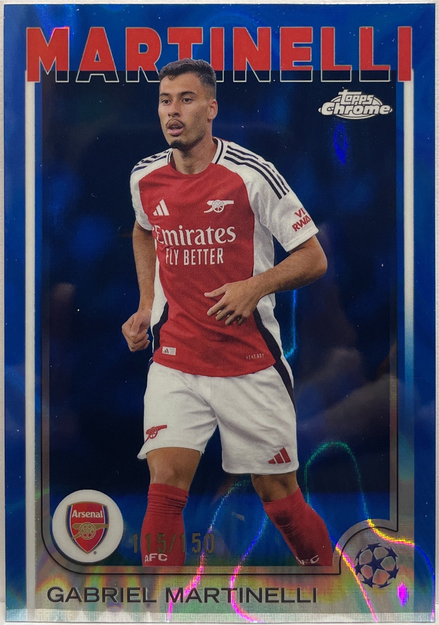 Gabriel Martinelli 115/150 Blue Lava Topps Chrome UCC 2024/25 – ScCards