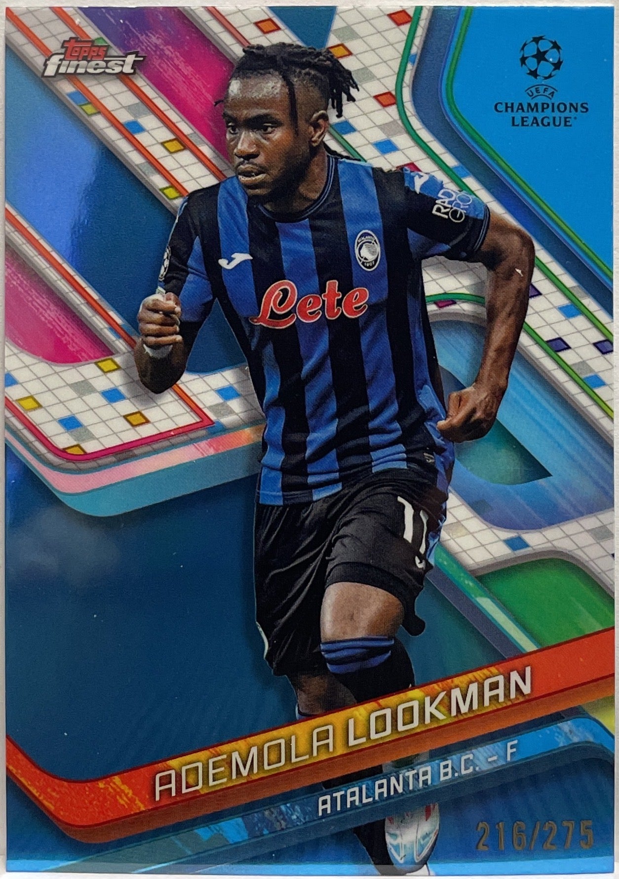 Ademola Lookman 216/275 Sky Blue Lava Topps Finest UCC 2024/25 – ScCards