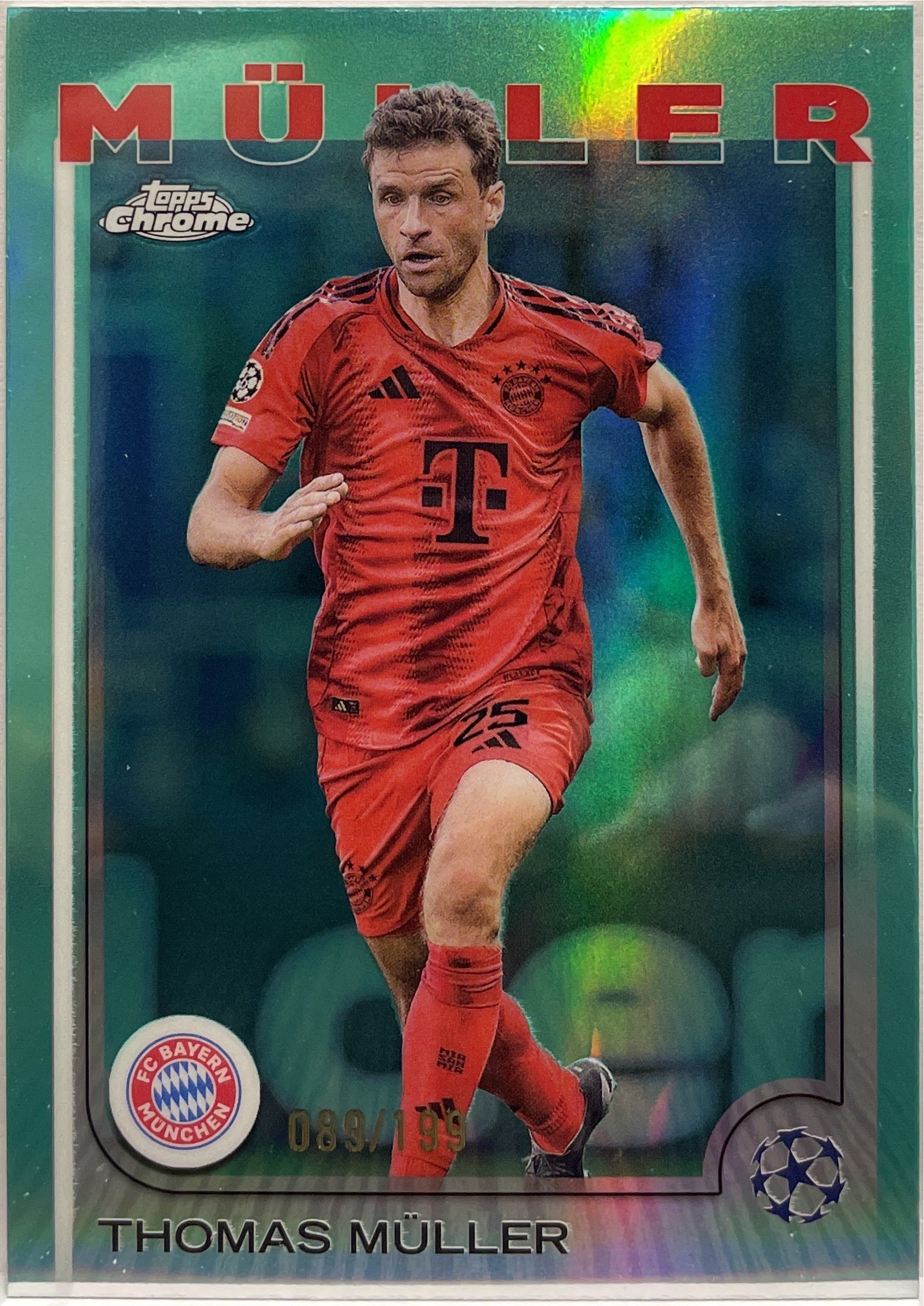 Thomas Muller 89/199 Aqua Topps Chrome UCC 2024/25 – ScCards